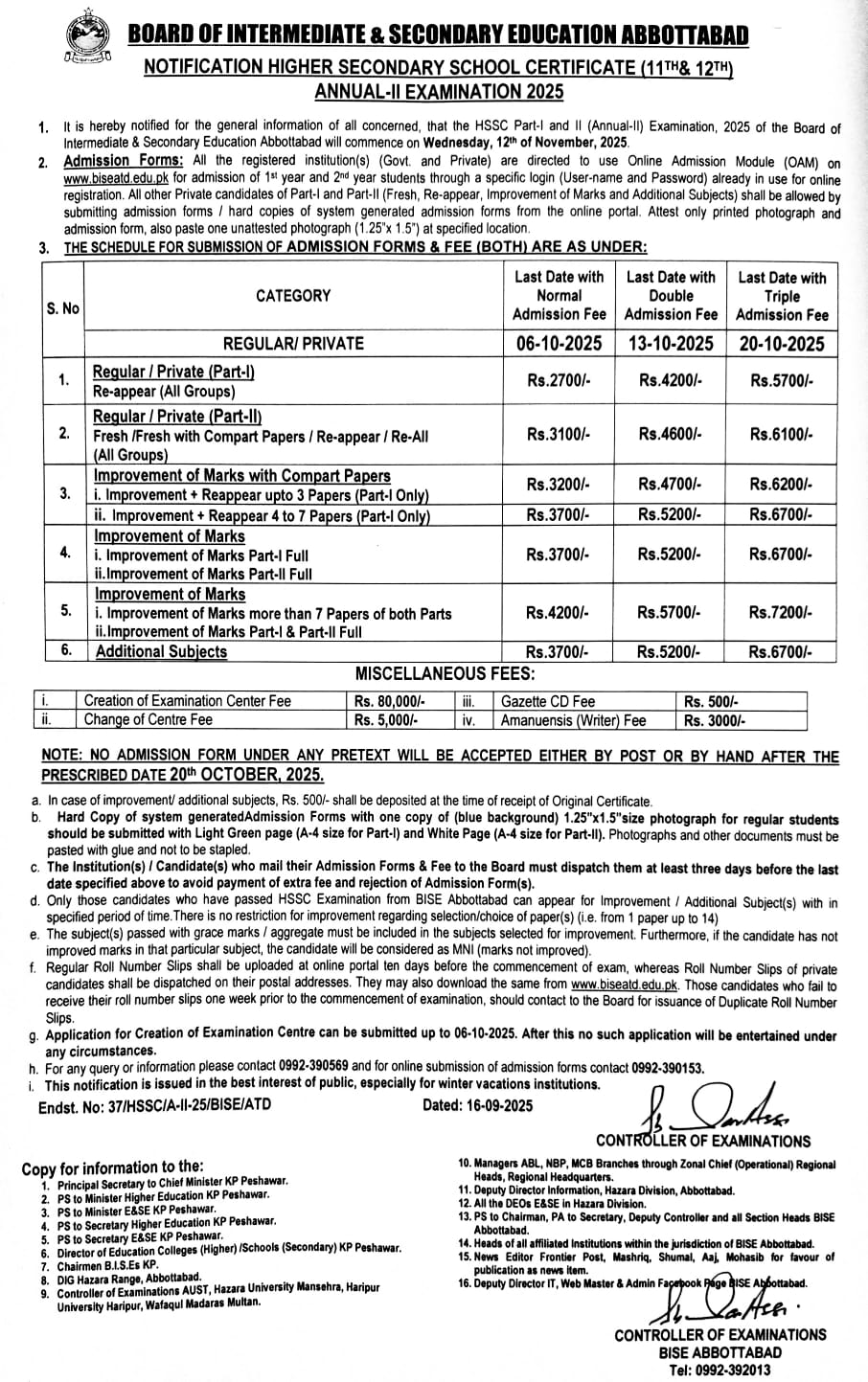 Board of Intermediate and Secondary Education (BISE) Abbottabad