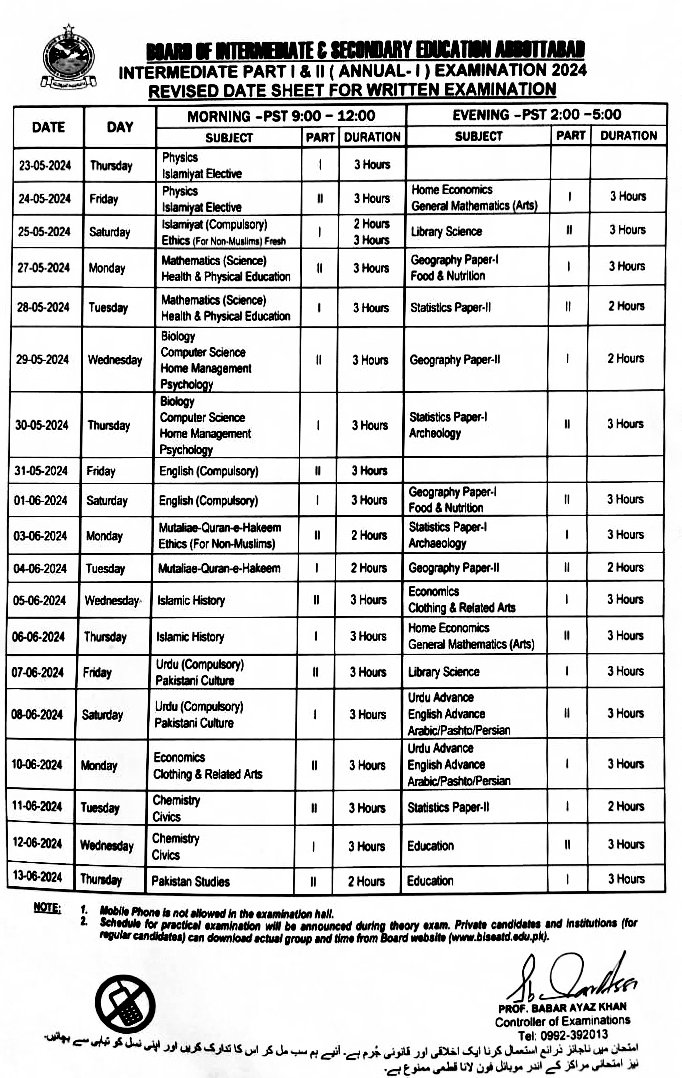 Board of Intermediate and Secondary Education (BISE) Abbottabad